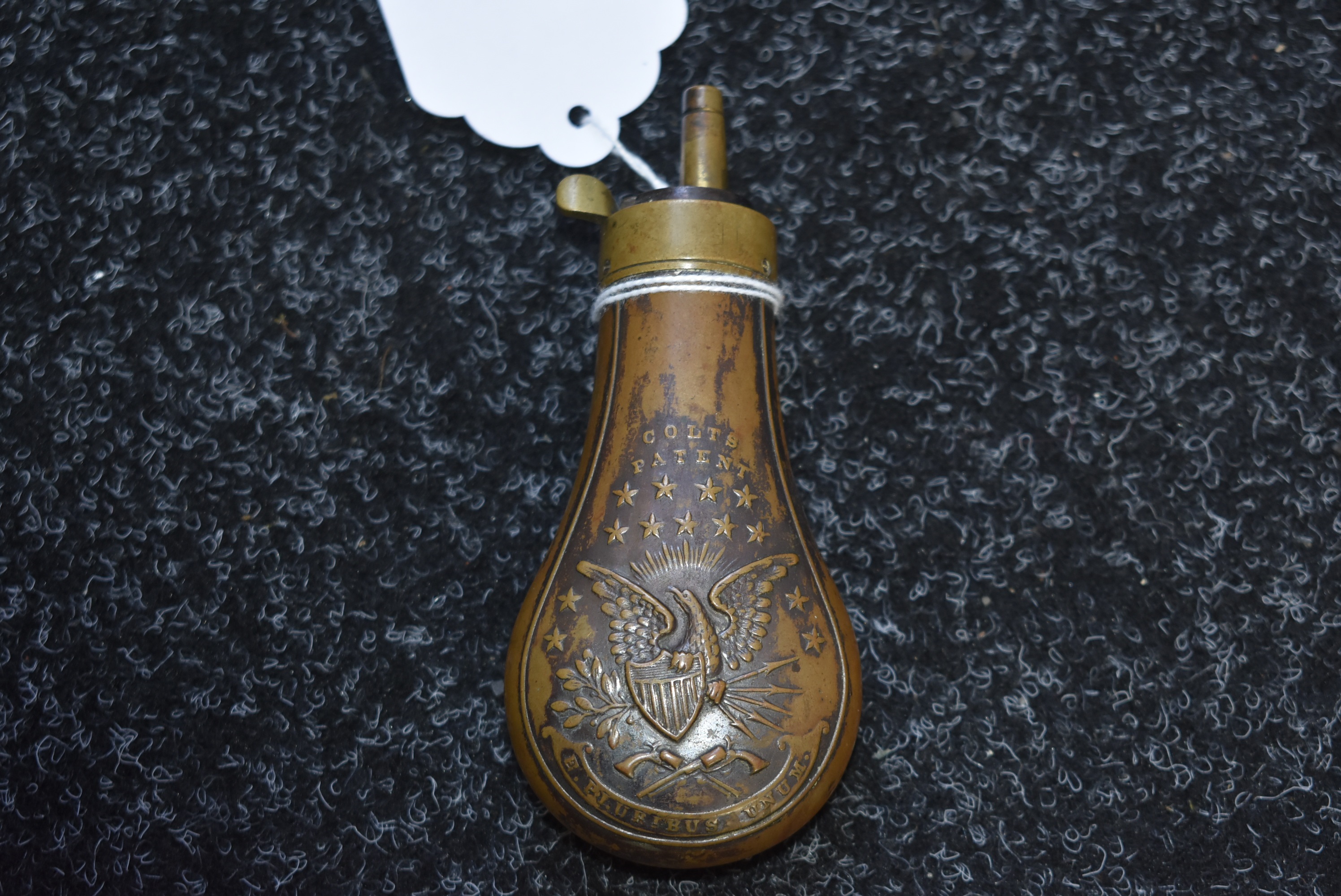 Lot 469 - A COLT'S PATENT EAGLE POWDER FLASK,