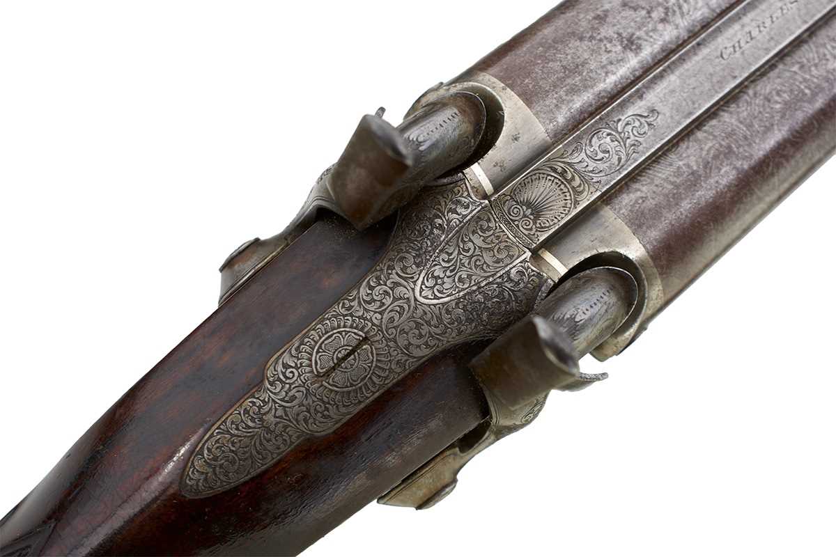 Lot 591 - A 14-BORE DOUBLE BARRELLED PERCUSSION
