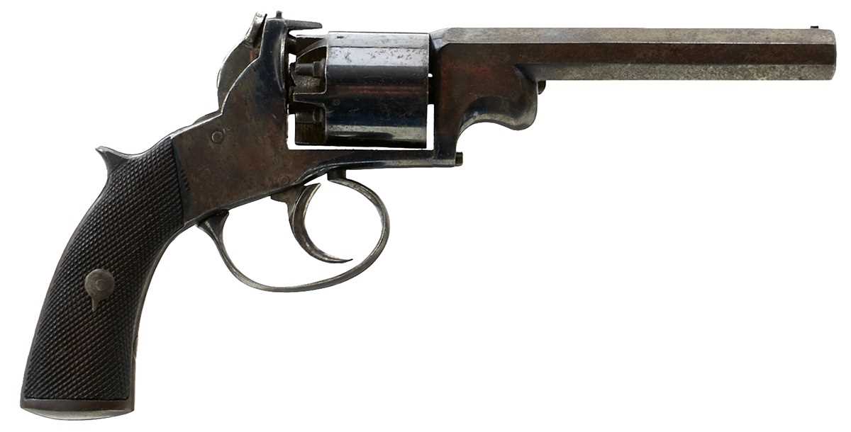 Lot 321 - A 120-BORE FIVE-SHOT PERCUSSION WEBLEY TYPE
