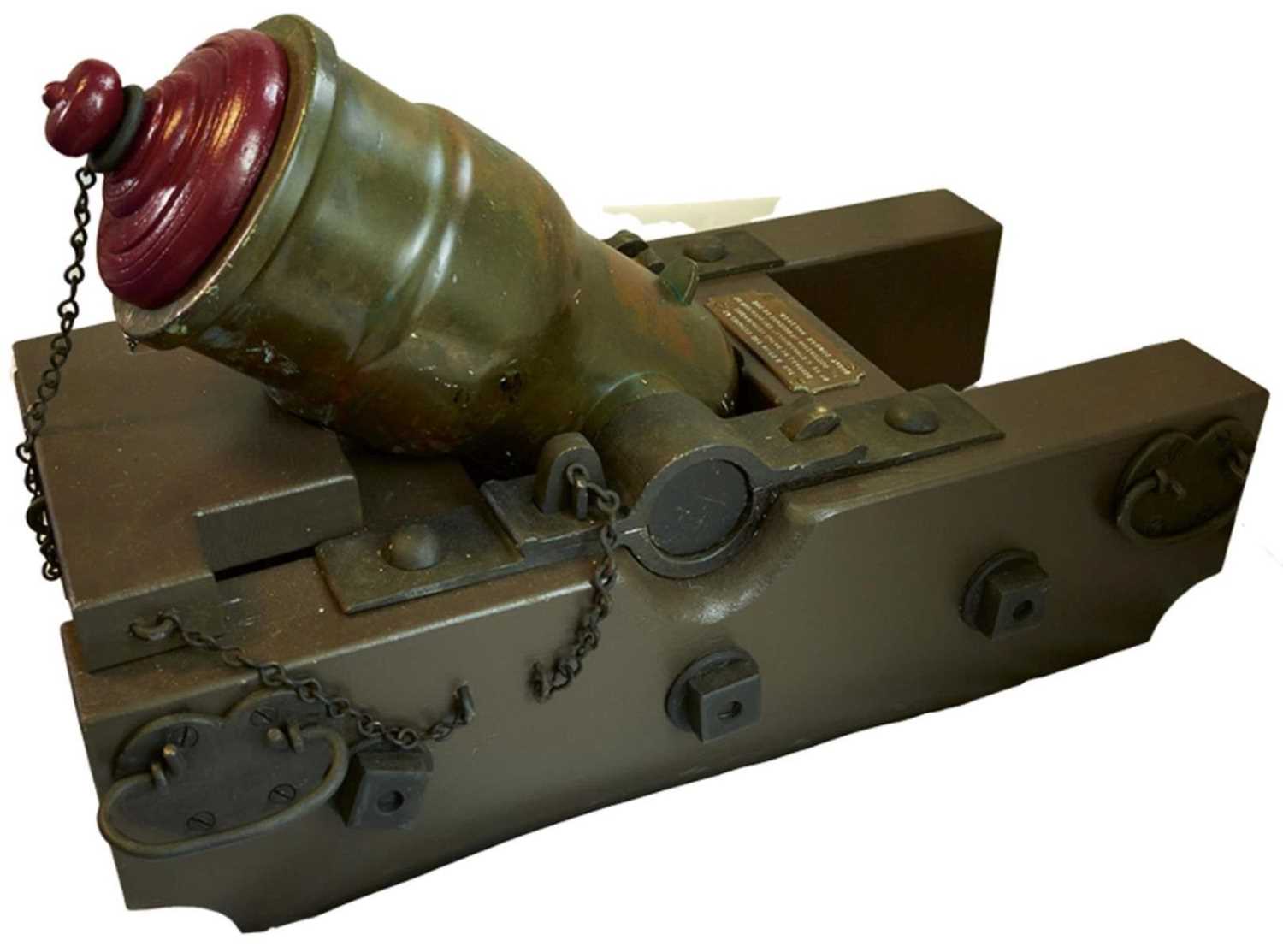 Lot 873 - A RARE OTTOMAN BRONZE COHORN MORTAR,