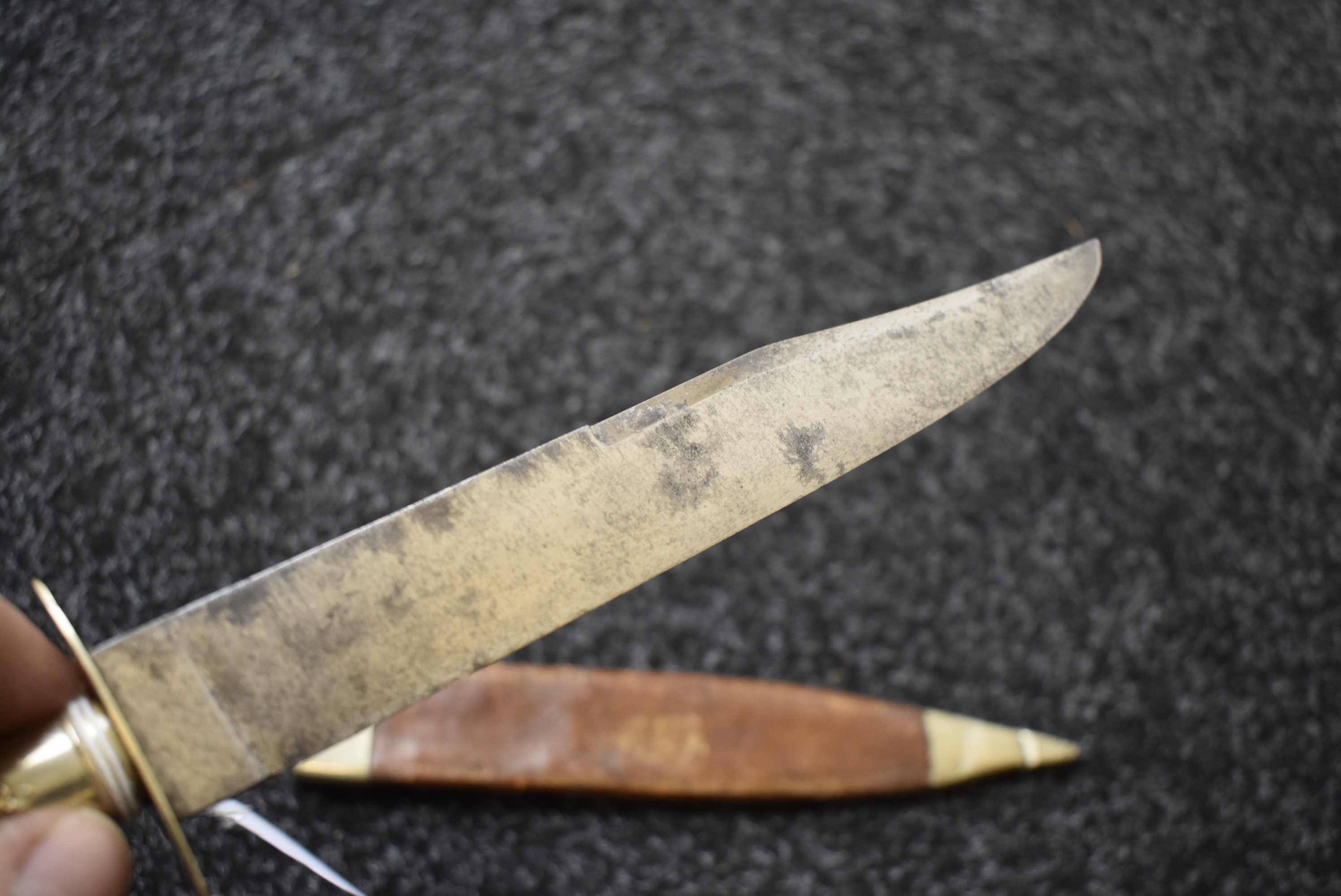 Lot 841 - A LARGE BOWIE KNIFE BY EDWARD BARNES,