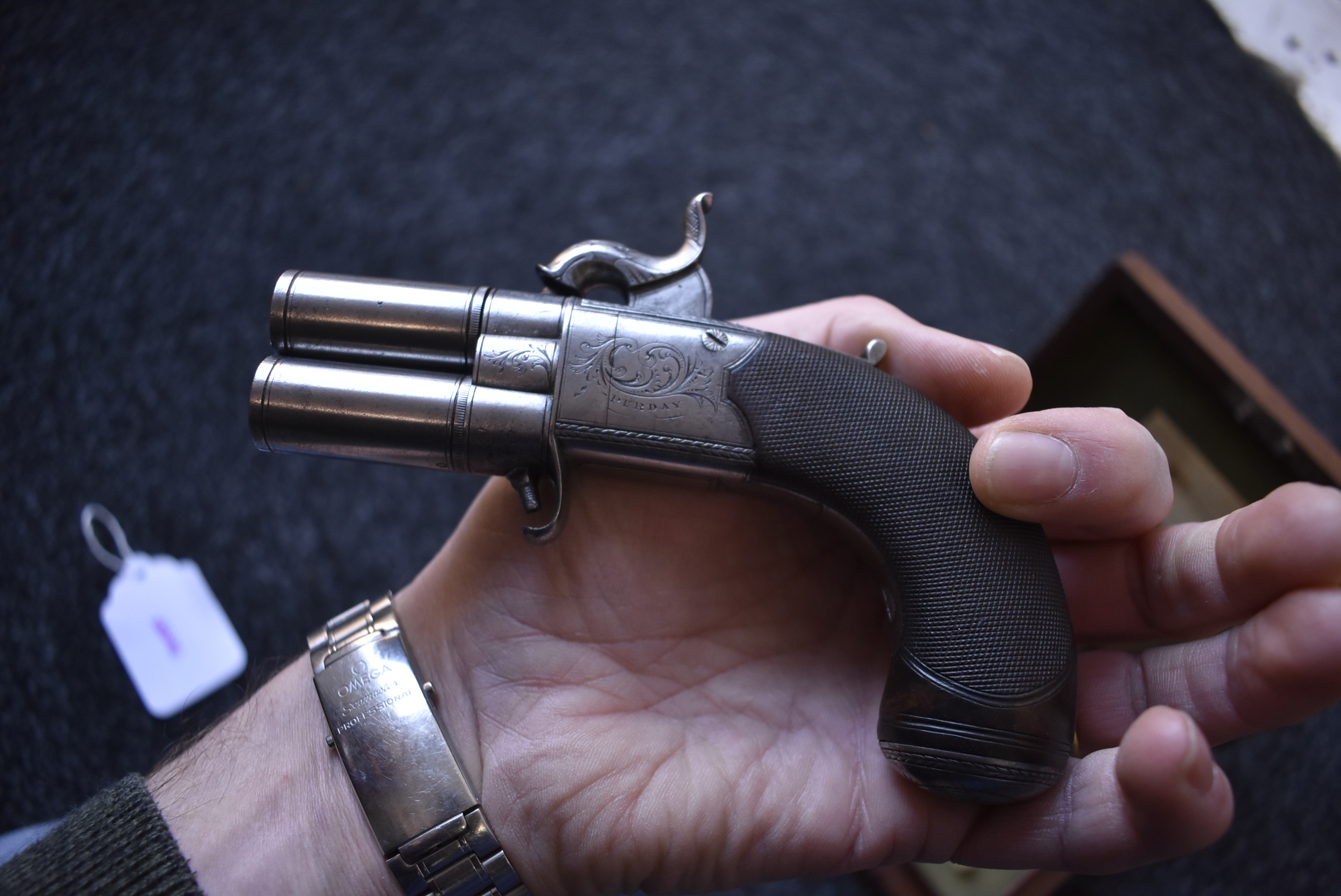 Lot 629 - A CASED 40-BORE DOUBLE BARRELLED PERCUSSION