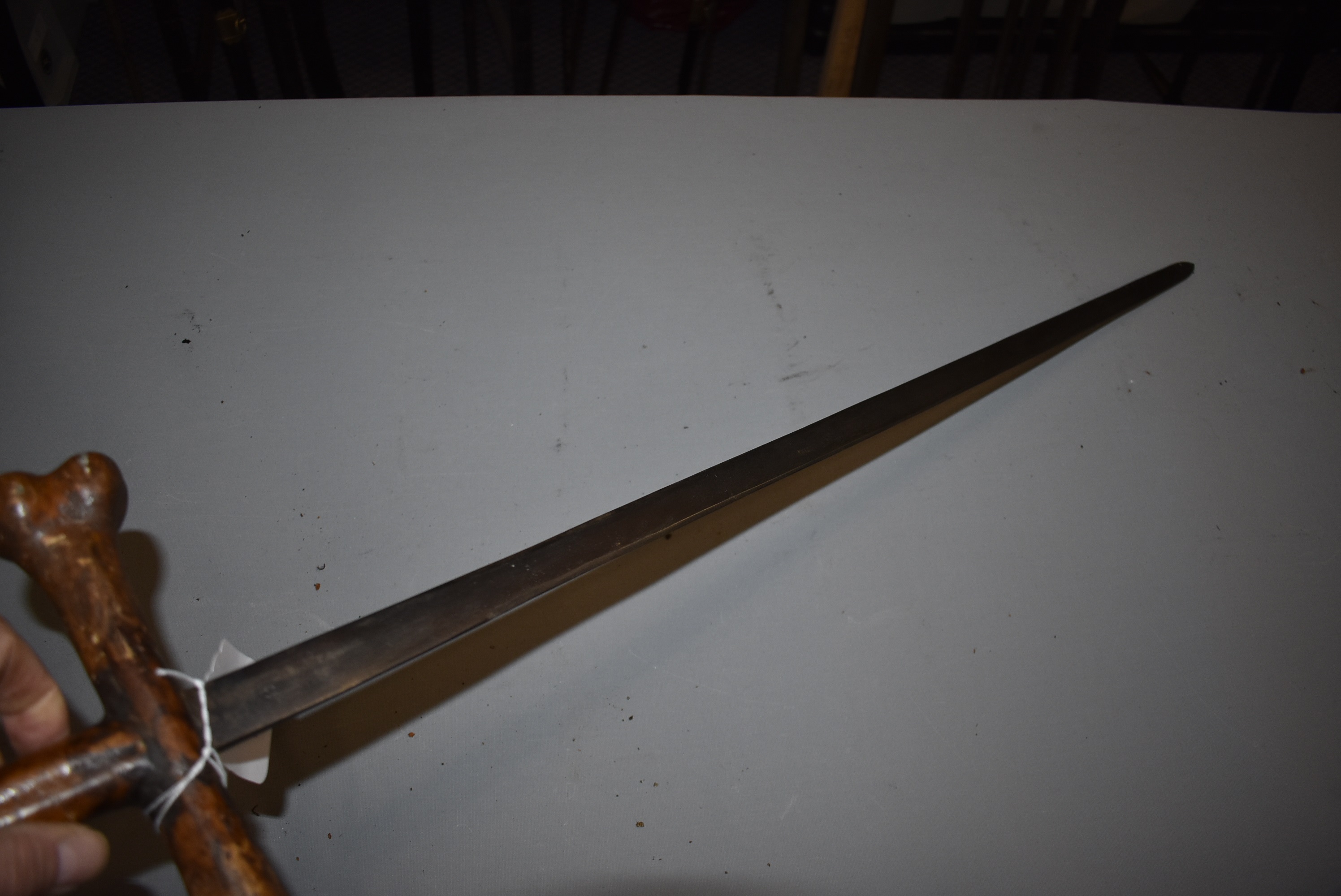 Lot 180 - A 19TH CENTURY MASONIC OR MEMENTO-MORI SWORD,