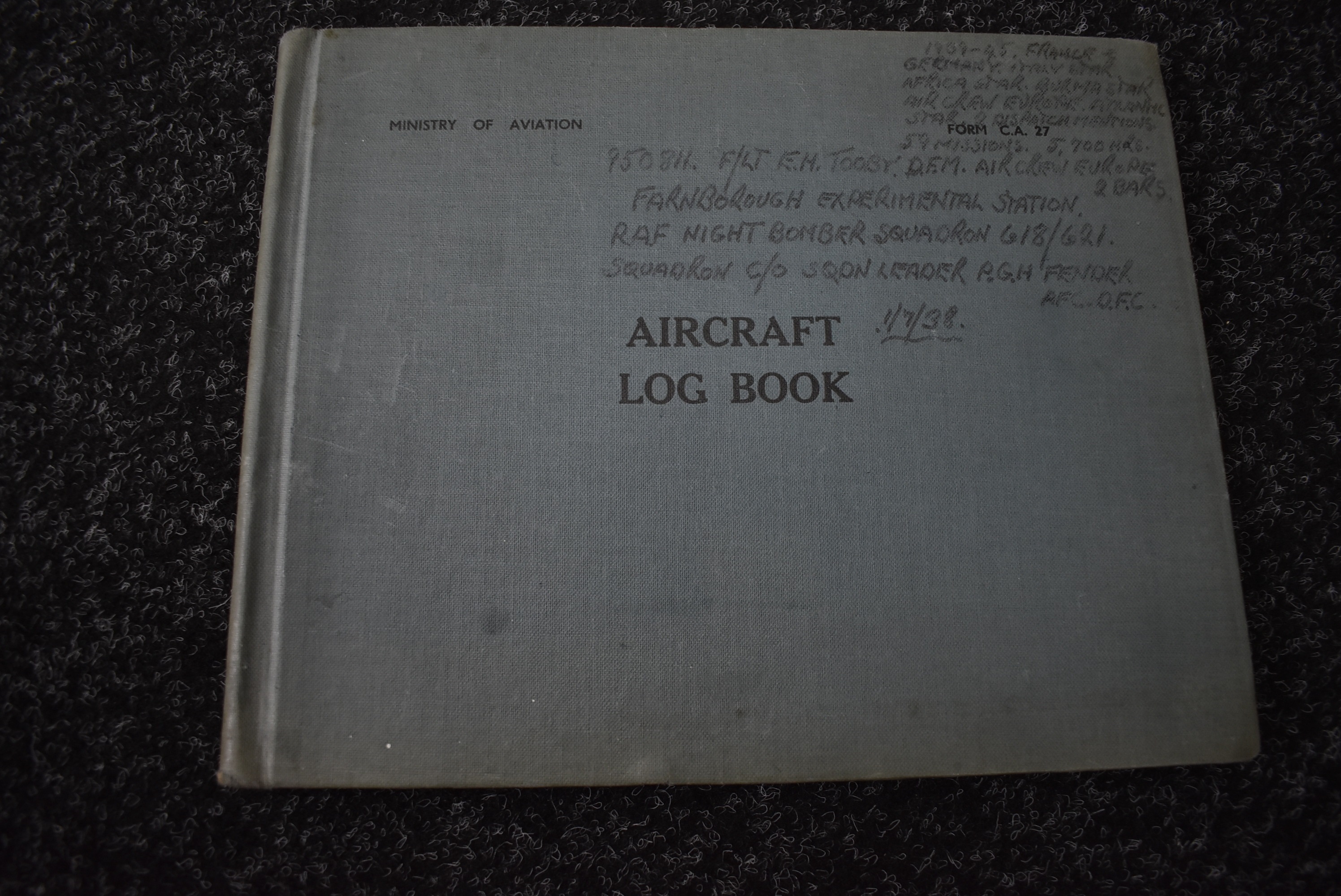 Lot 807 - OF CLARK GABLE INTEREST: AN AIRCRAFT LOG
