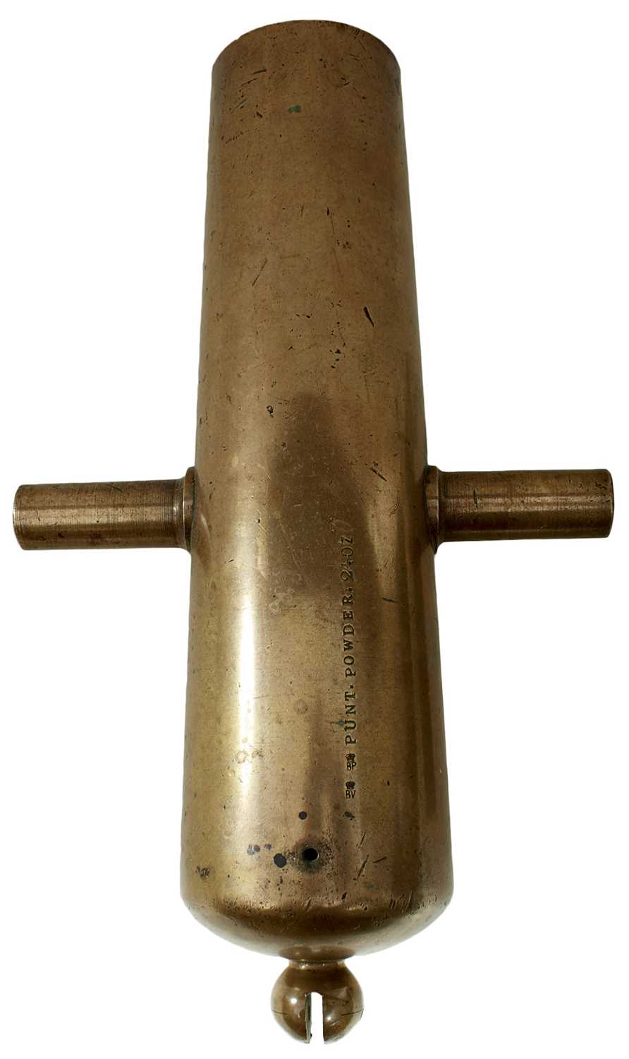 Lot 377 - A LARGE BORE BRONZE HOWITZER BARREL,
