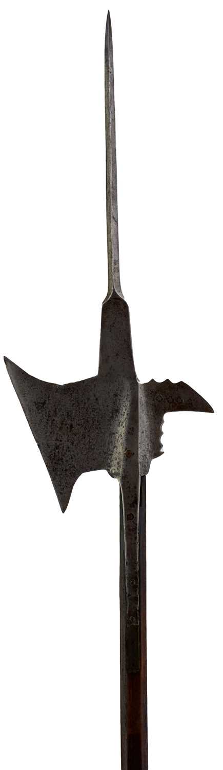 Lot 342 - A 16TH CENTURY GERMAN HALBERD,
