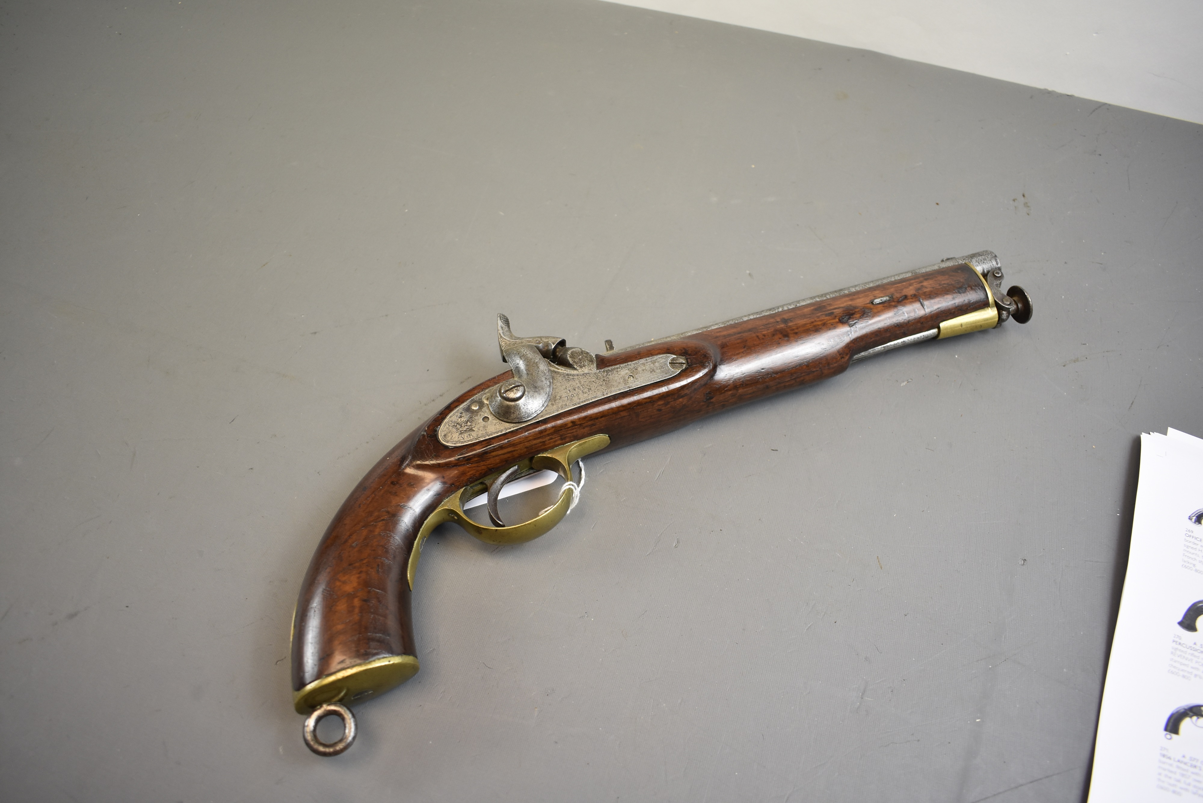 Lot 273 - A.577 CALIBRE PATTERN 1856 LANCER'S PISTOL,