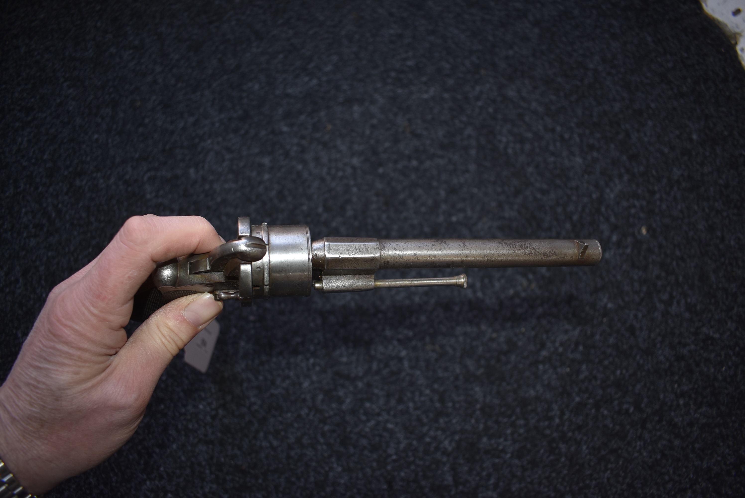 Lot 671 - A 9MM SIX-SHOT LEFAUCHEUX PINFIRE REVOLVER,