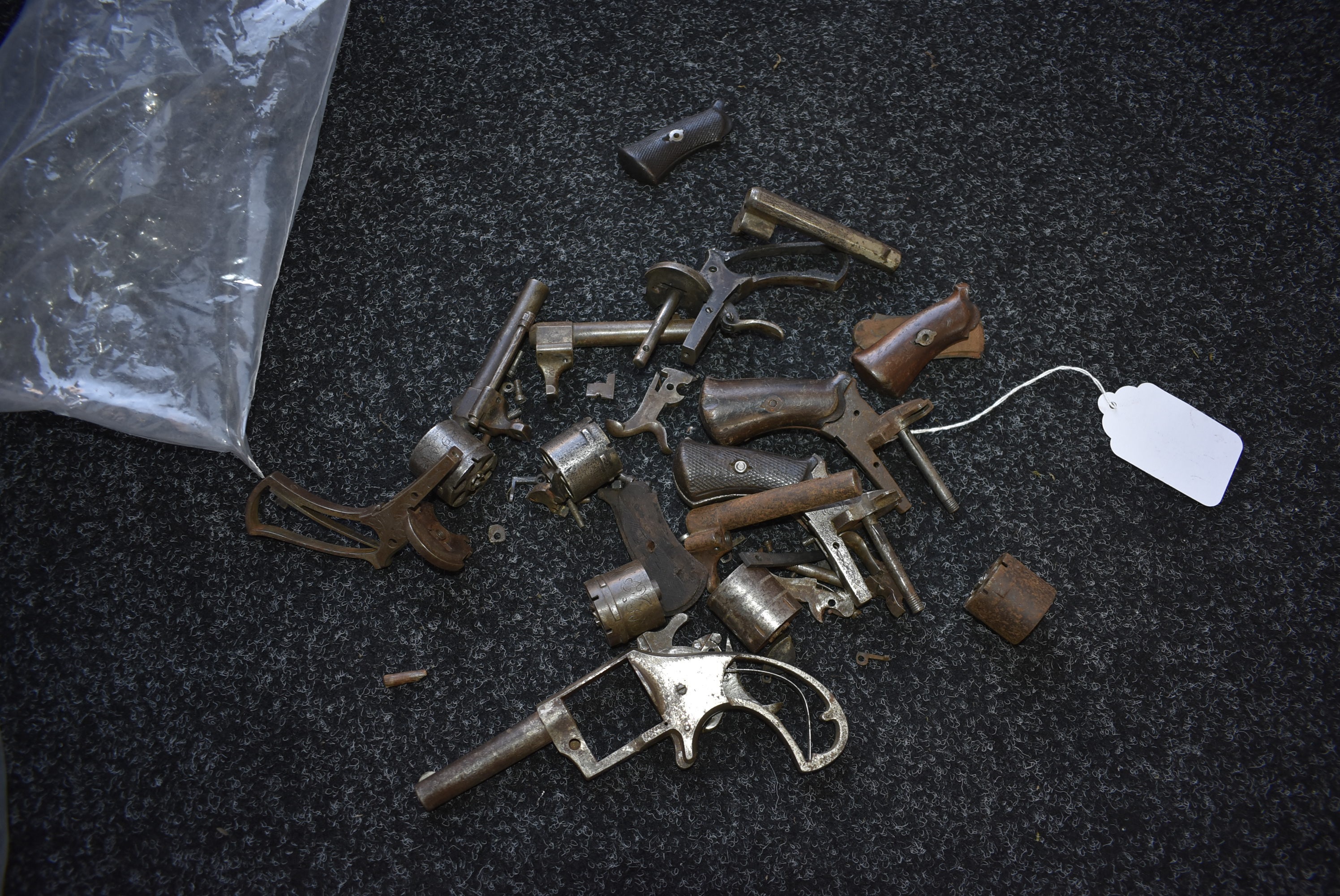 Lot 678 - THE MAJOR PARTS OF THREE PINFIRE REVOLVERS,