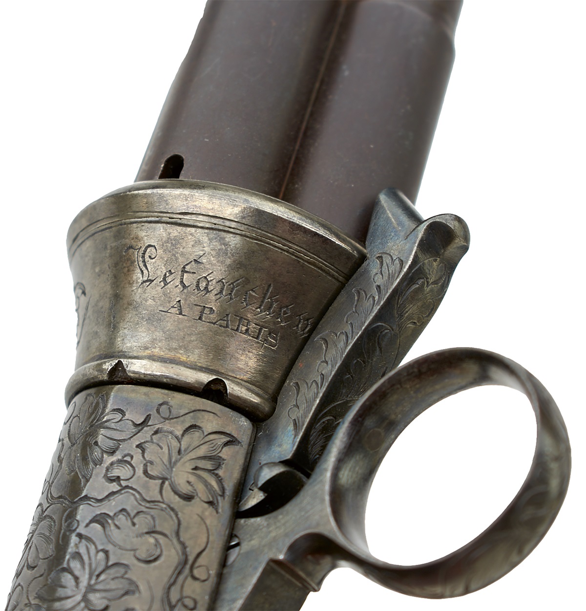 Lot 510 - A SCARCE 12MM FOUR-SHOT PINFIRE PEPPERBOX