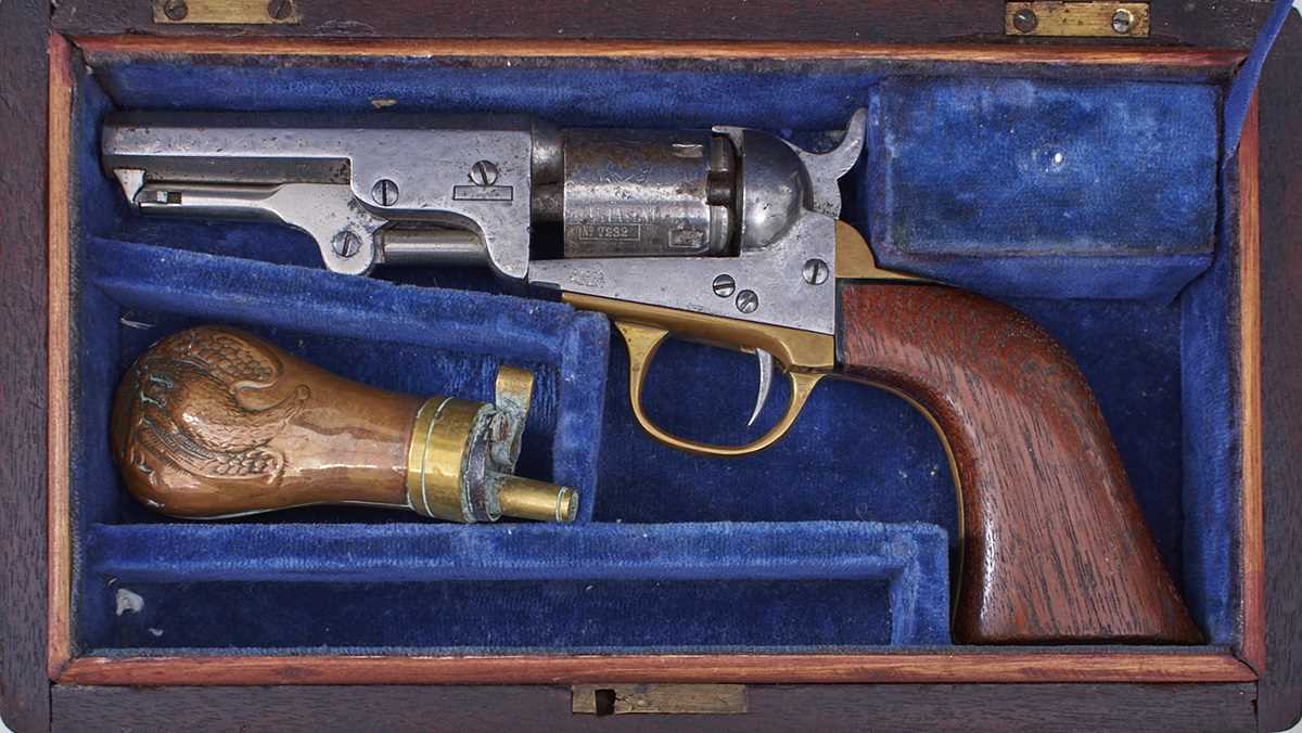 Lot 656 - A CASED .31 CALIBRE FIVE-SHOT PERCUSSION 4