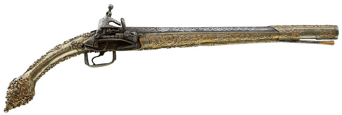 Lot 107 - A 19-BORE MIQUELET LOCK TURKISH OR OTTOMAN