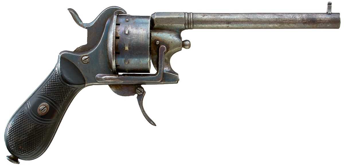 Lot 423 - A SCARCE 9MM TWELVE-SHOT PINFIRE REVOLVER OF