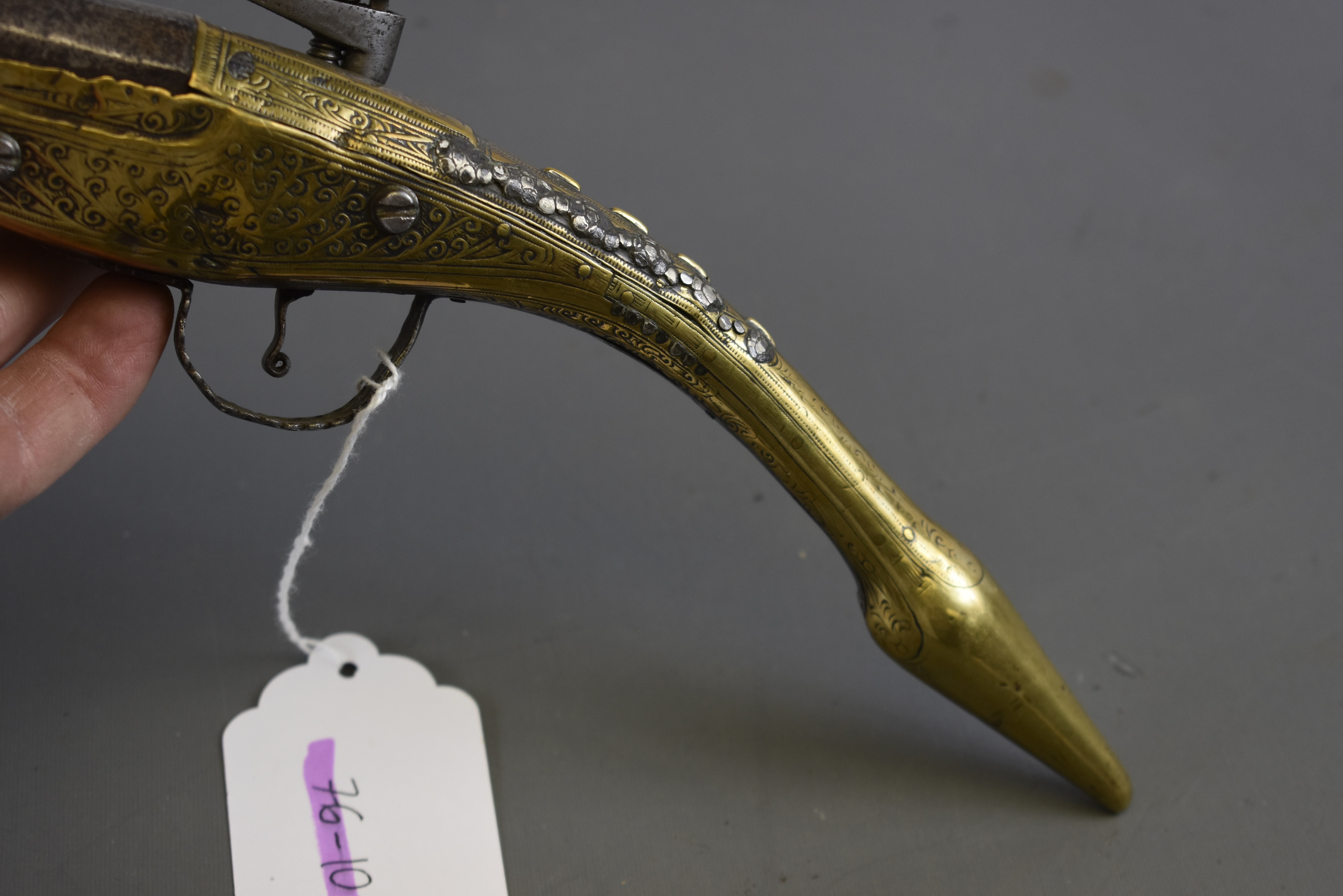 Lot 165 - AN 18-BORE ALBANIAN "RAT'S TAIL" HOLSTER