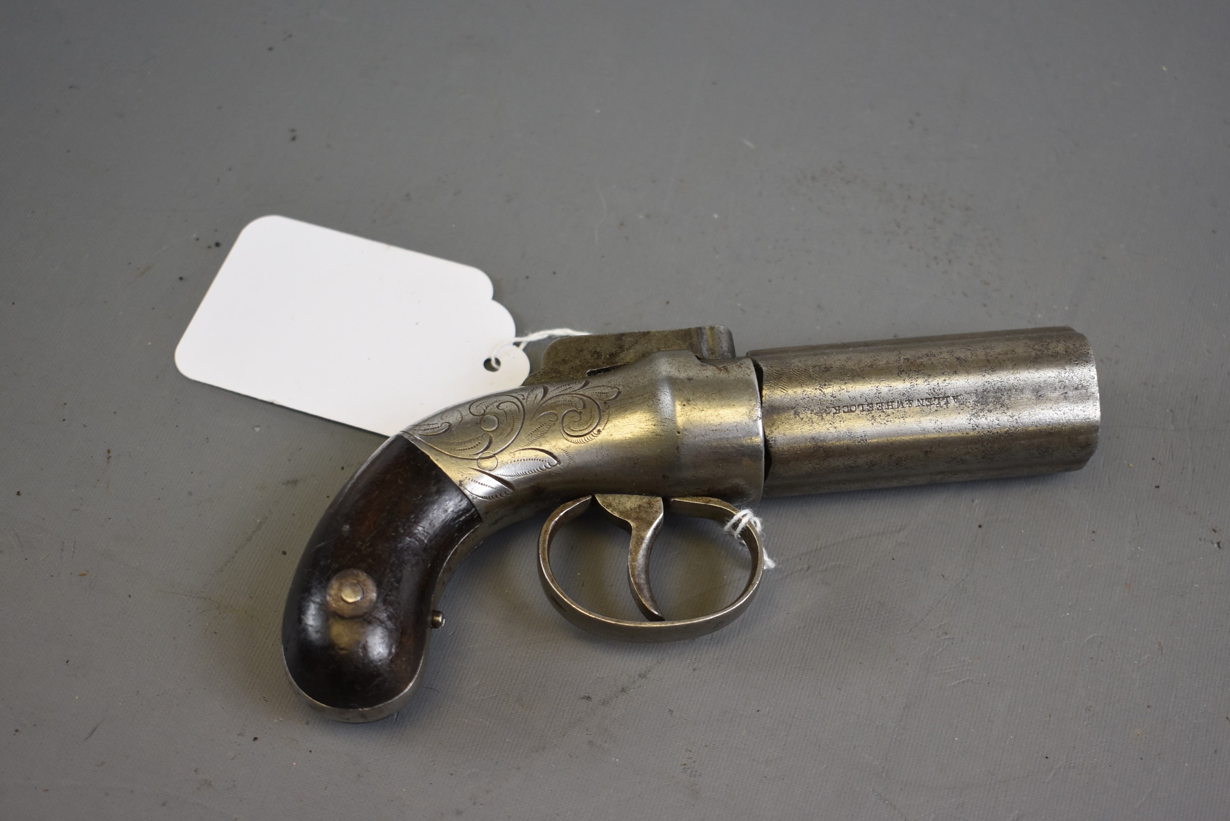 Lot 328 - A SMALL CALIBRE FIVE-SHOT PERCUSSION ALLEN