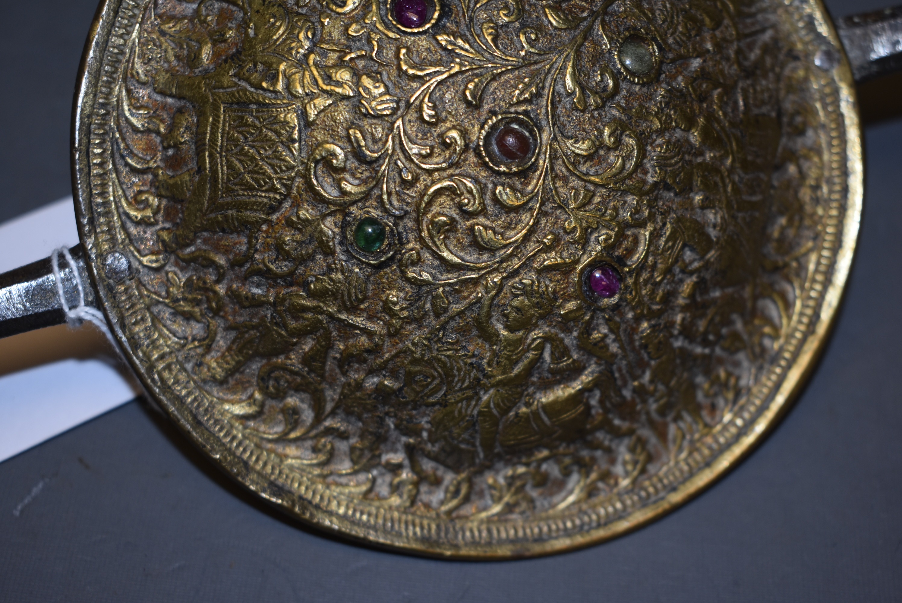 Lot 61 - A 19TH CENTURY INDIAN MADU OR SHIELD,