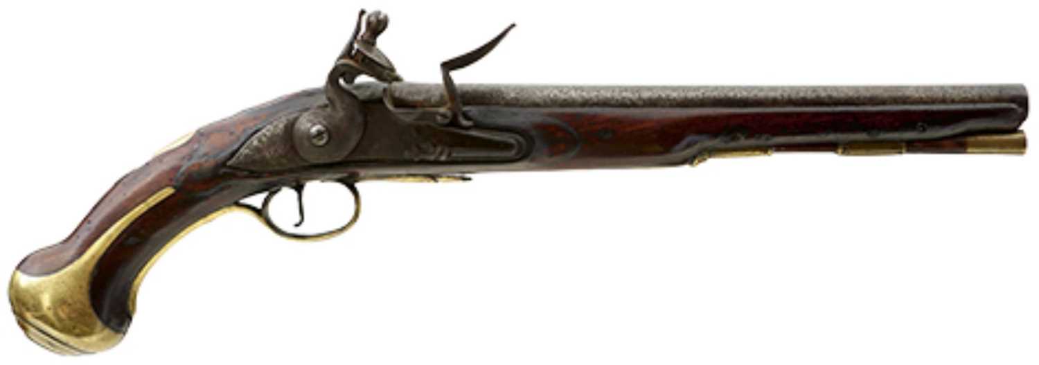 Lot 282 - A .600 CALIBRE FLINTLOCK DRAGOON PISTOL BY