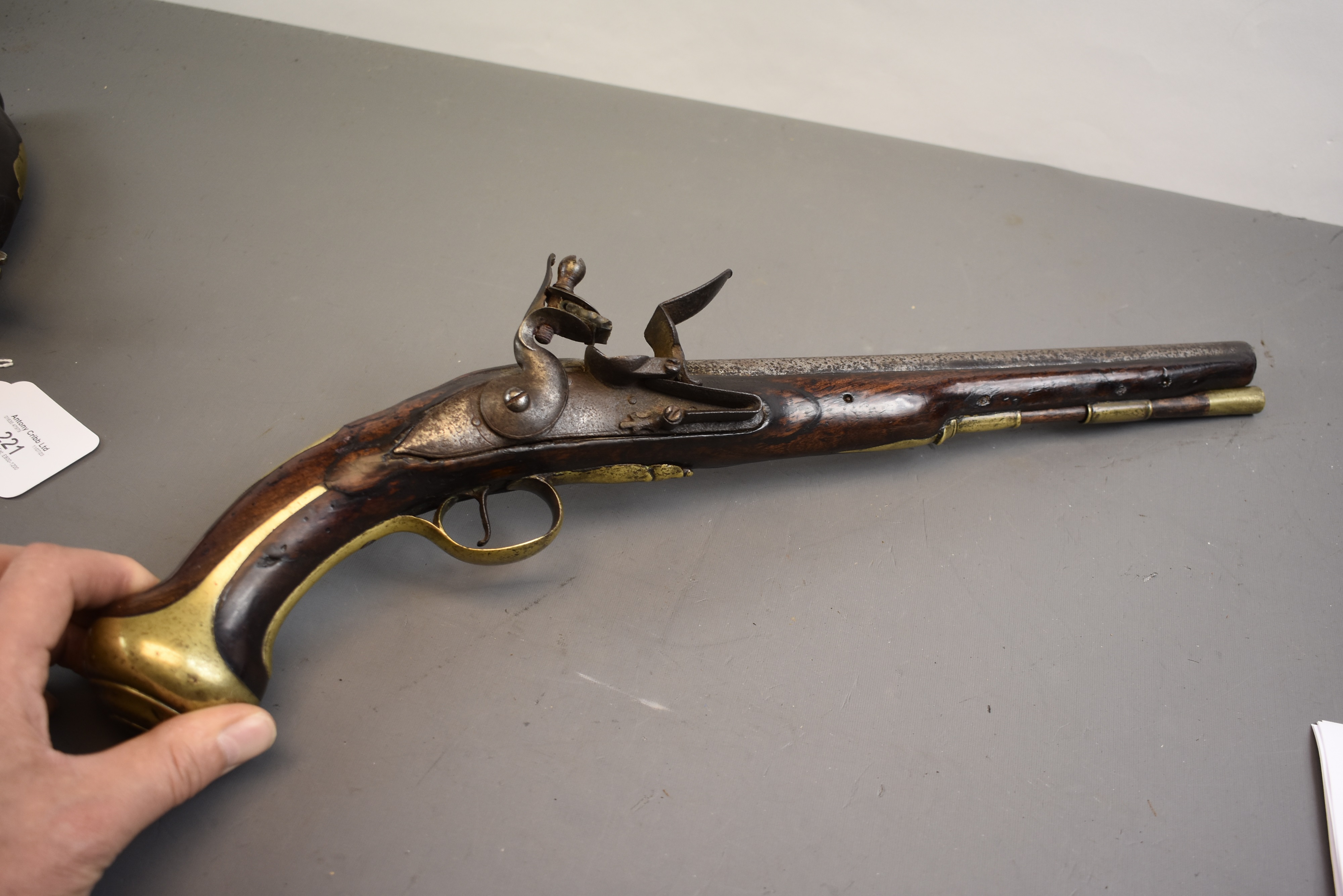 Lot 282 - A .600 CALIBRE FLINTLOCK DRAGOON PISTOL BY