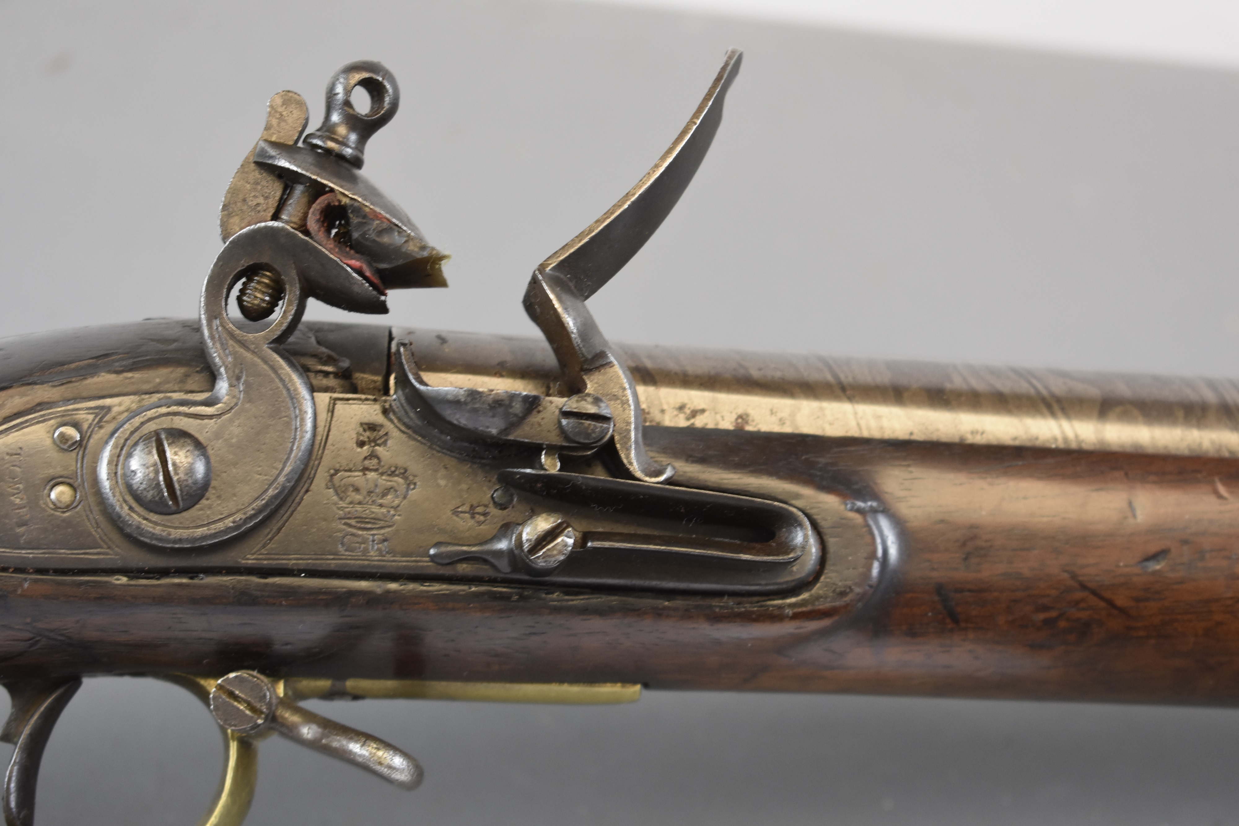 Lot 183 - A .650 CALIBRE FLINTLOCK BAKER RIFLE,