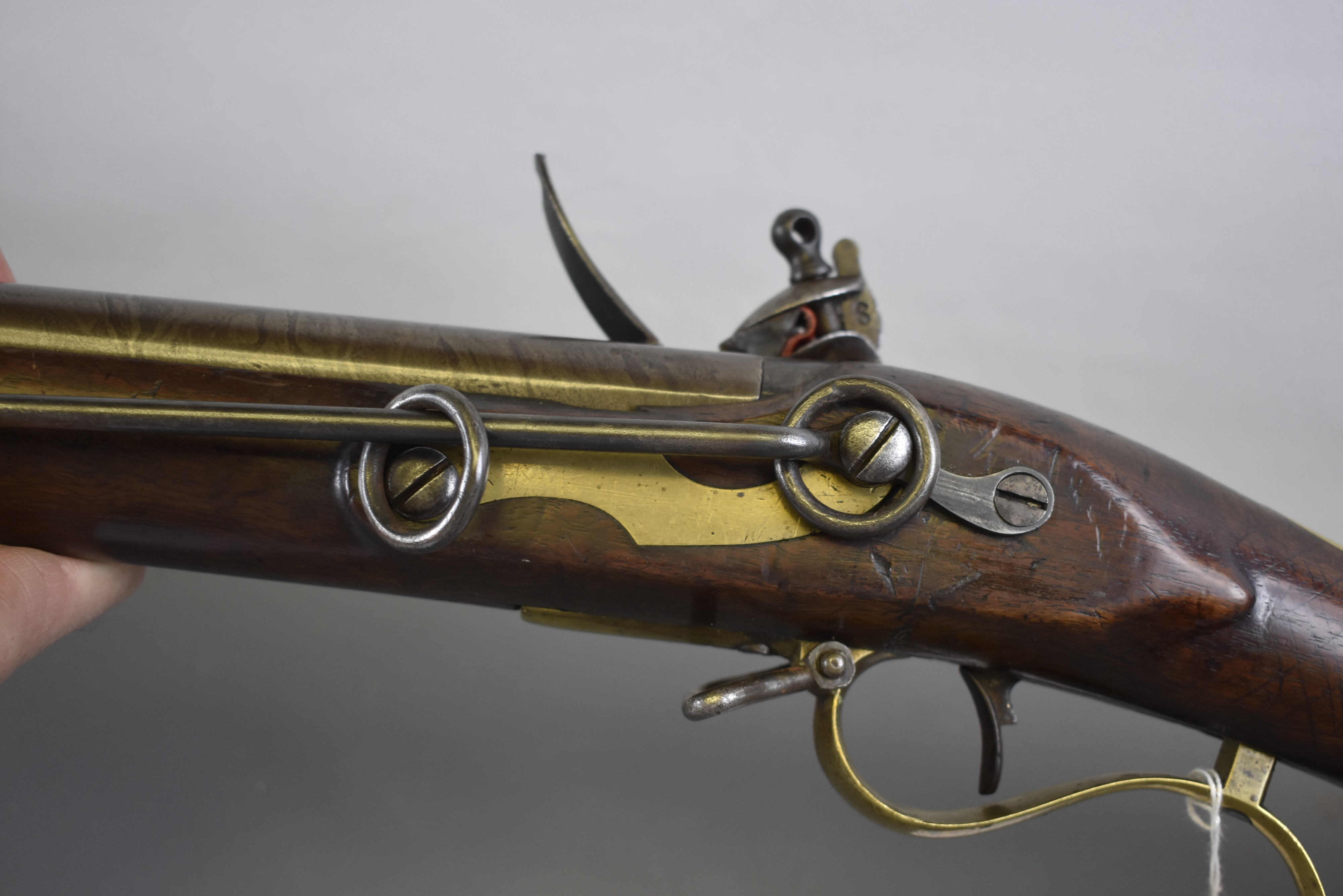 Lot 183 - A .650 CALIBRE FLINTLOCK BAKER RIFLE,