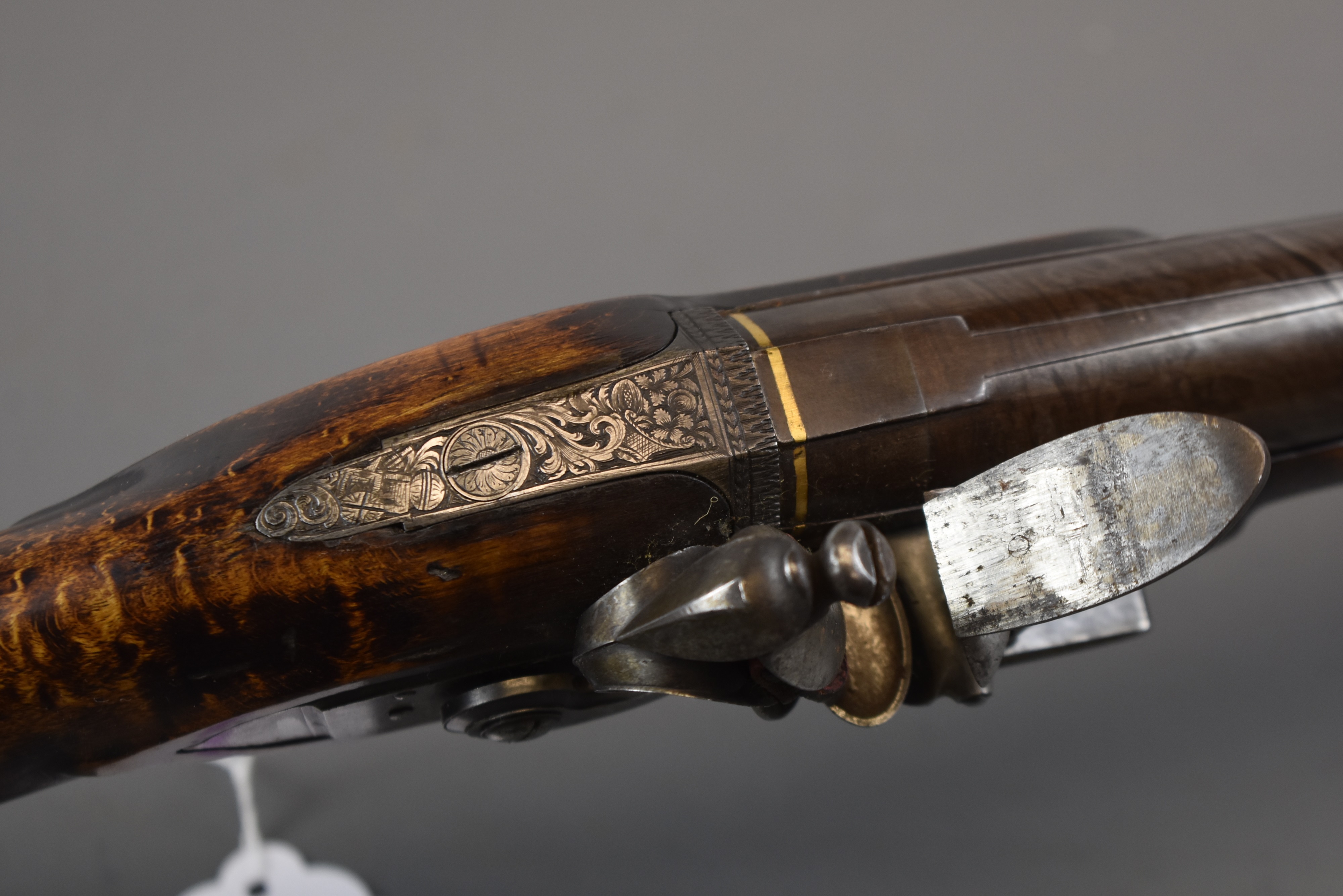 Lot 221 - A 12-BORE FLINTLOCK SPORTING GUN BY HENRY