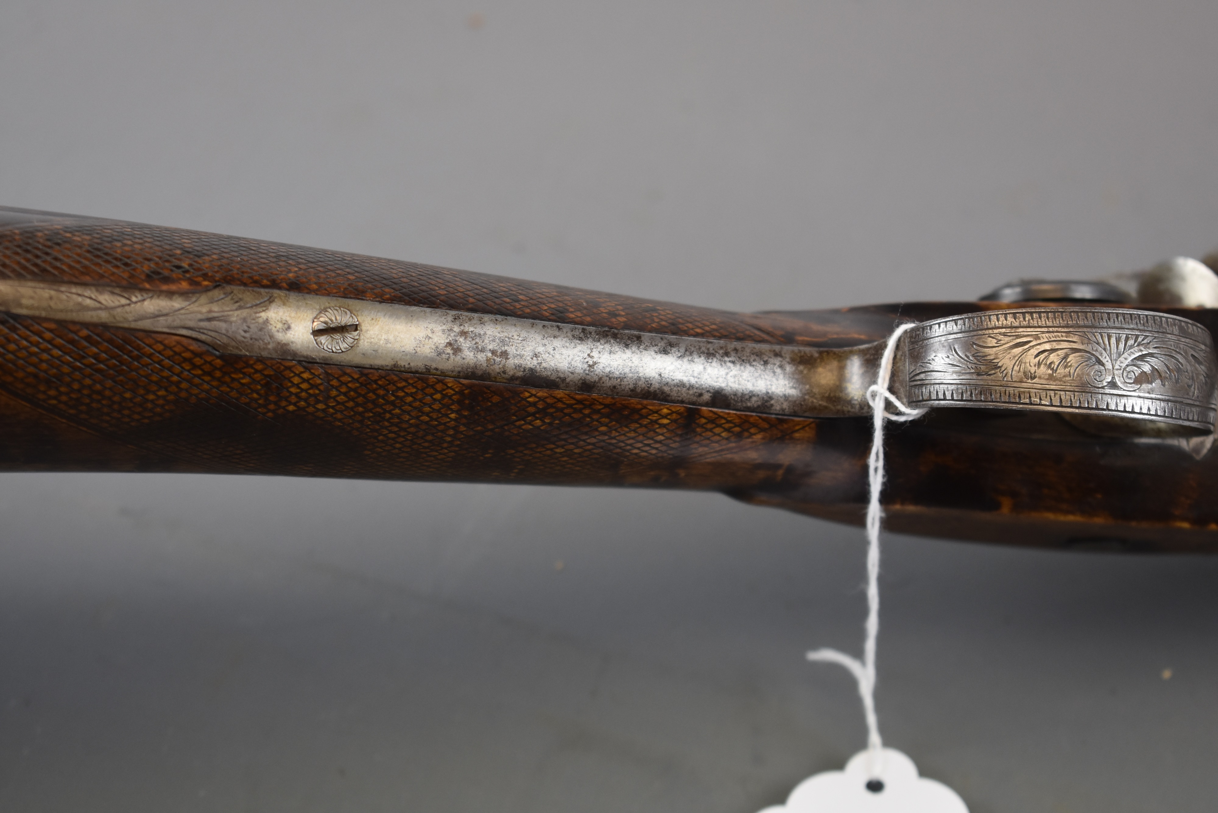 Lot 221 - A 12-BORE FLINTLOCK SPORTING GUN BY HENRY