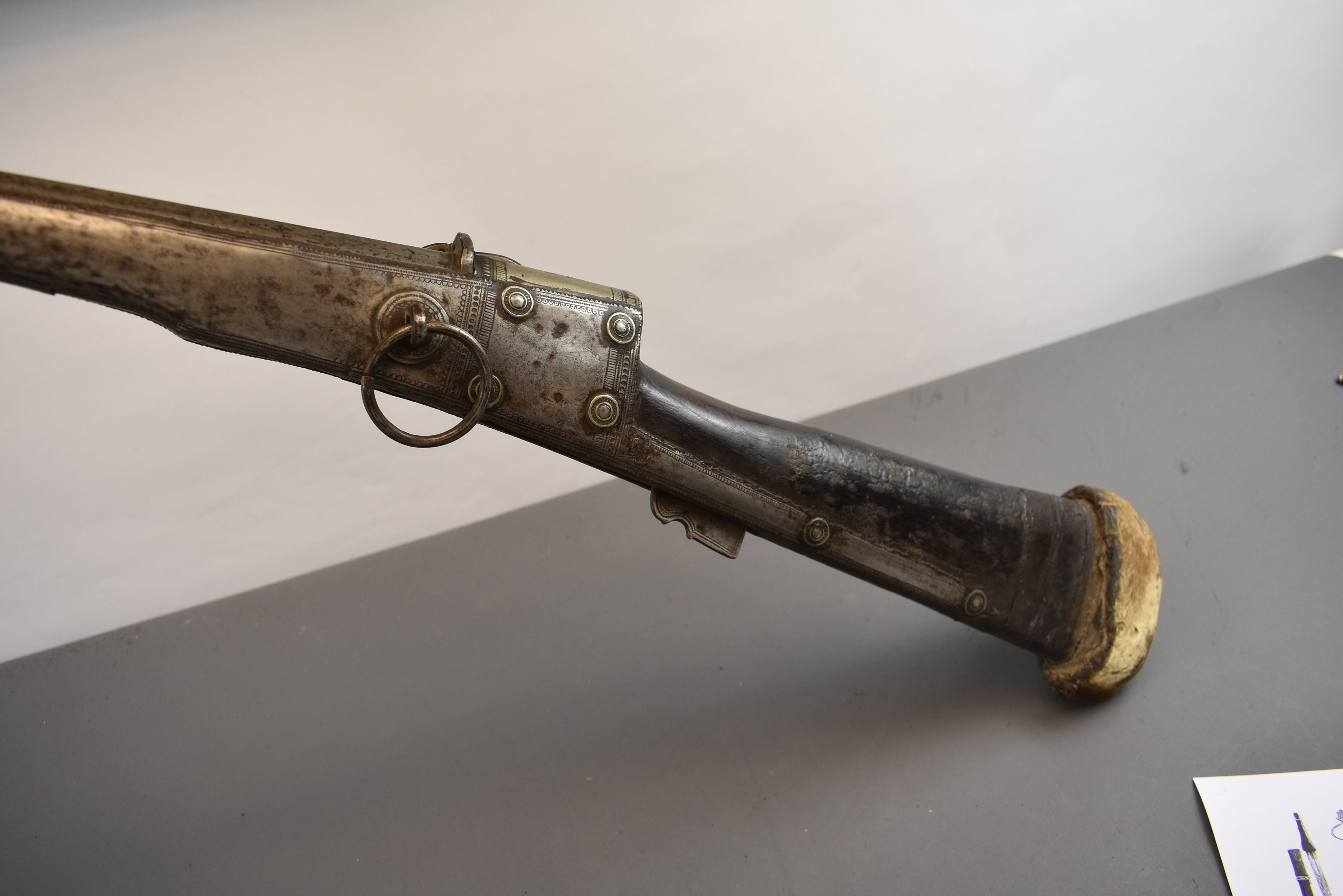 Lot 160 - A 19TH CENTURY 20-BORE ARABIAN MATCHLOCK