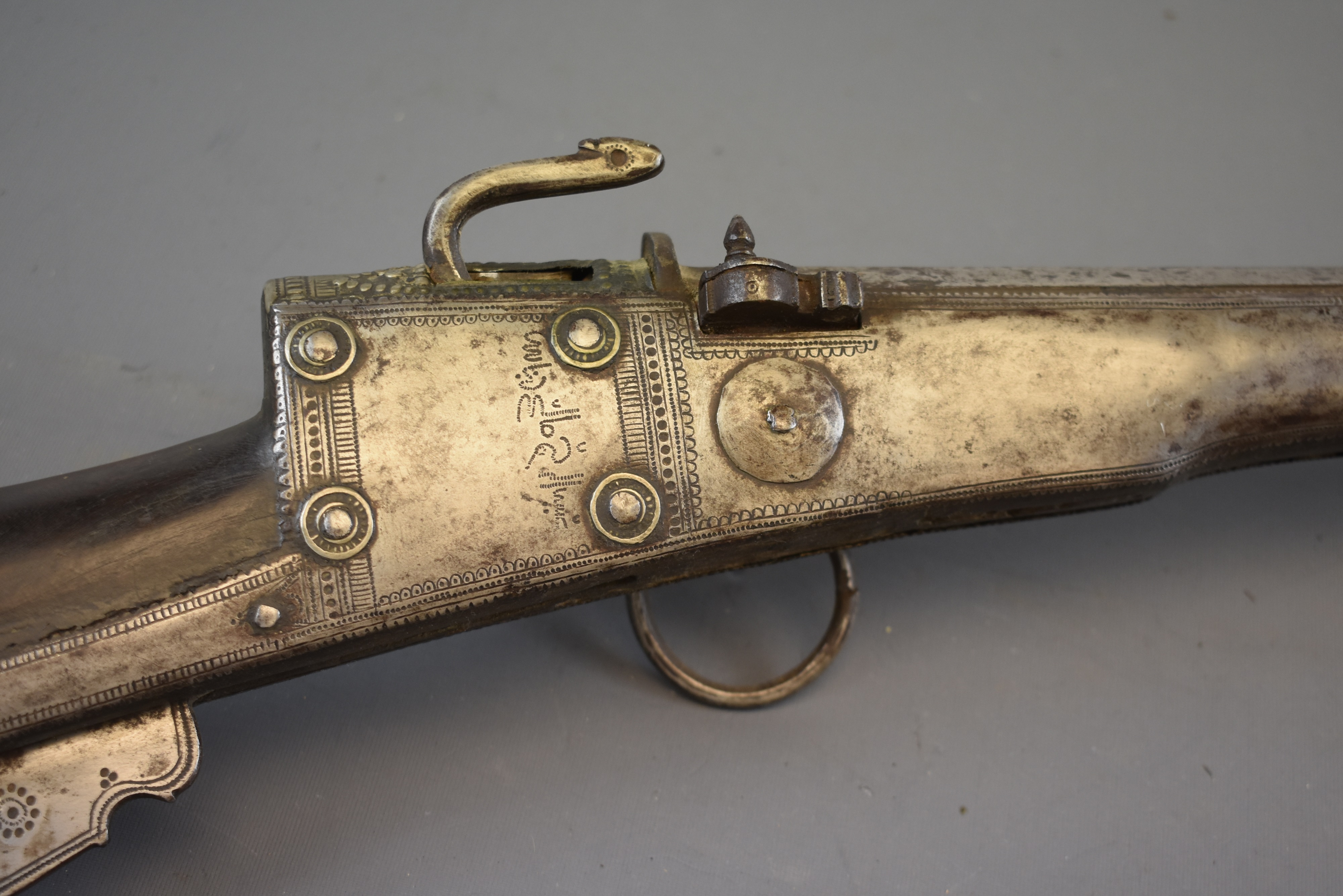Lot 160 - A 19TH CENTURY 20-BORE ARABIAN MATCHLOCK