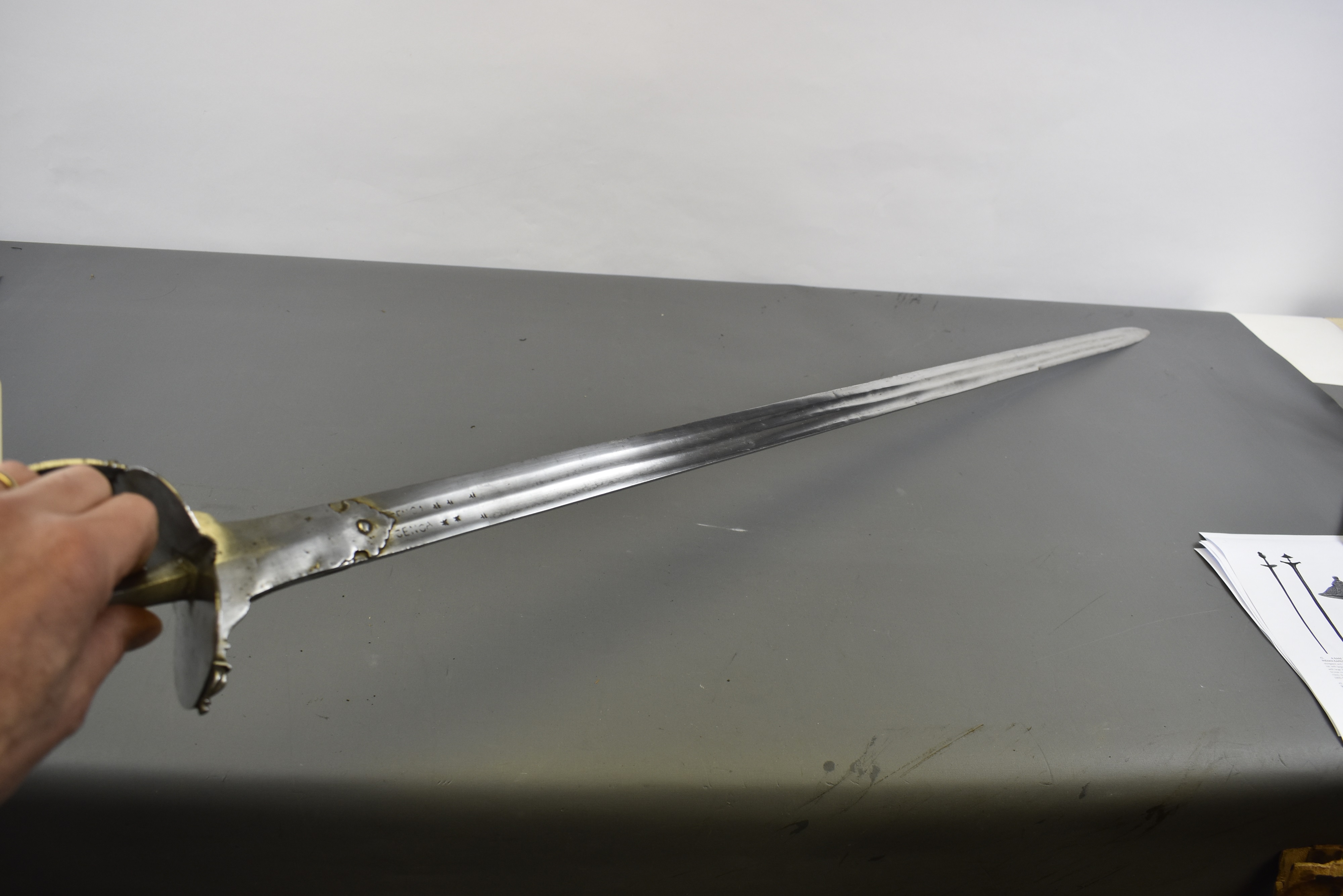 Lot 47 - AN 18TH CENTURY INDIAN FIRANGI OR SWORD FROM