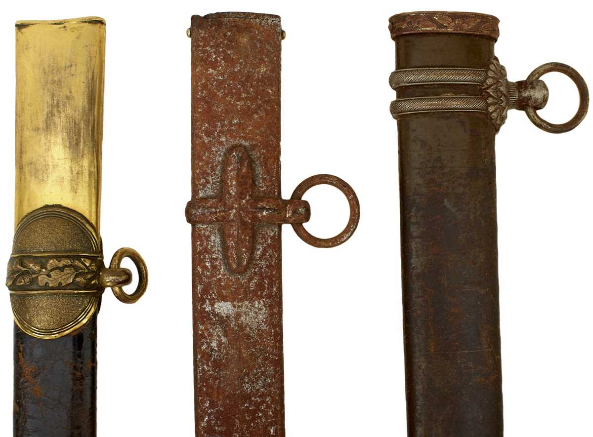 Lot 808 - SIXTEEN VARIOUS SWORD SCABBARDS,