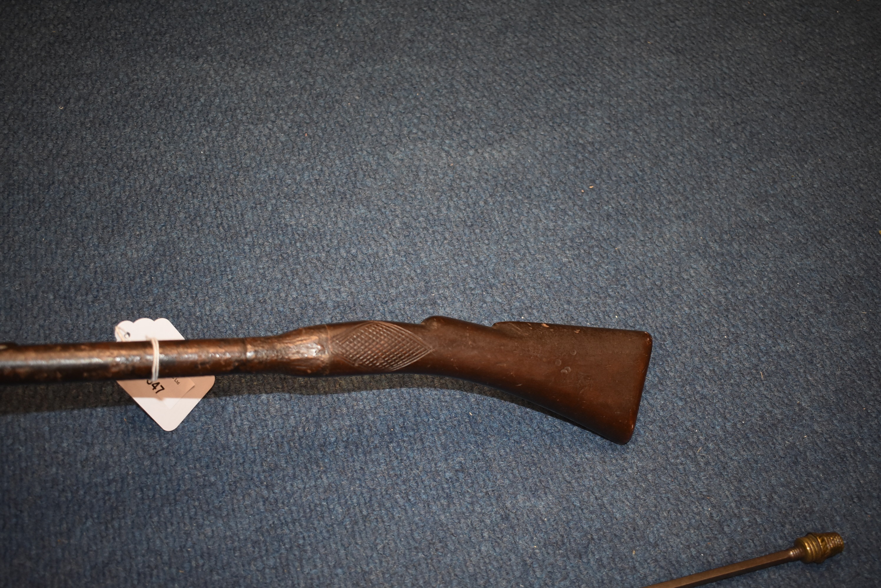 Lot 547 - A 25-BORE PERCUSSION WALKING STICK GUN,