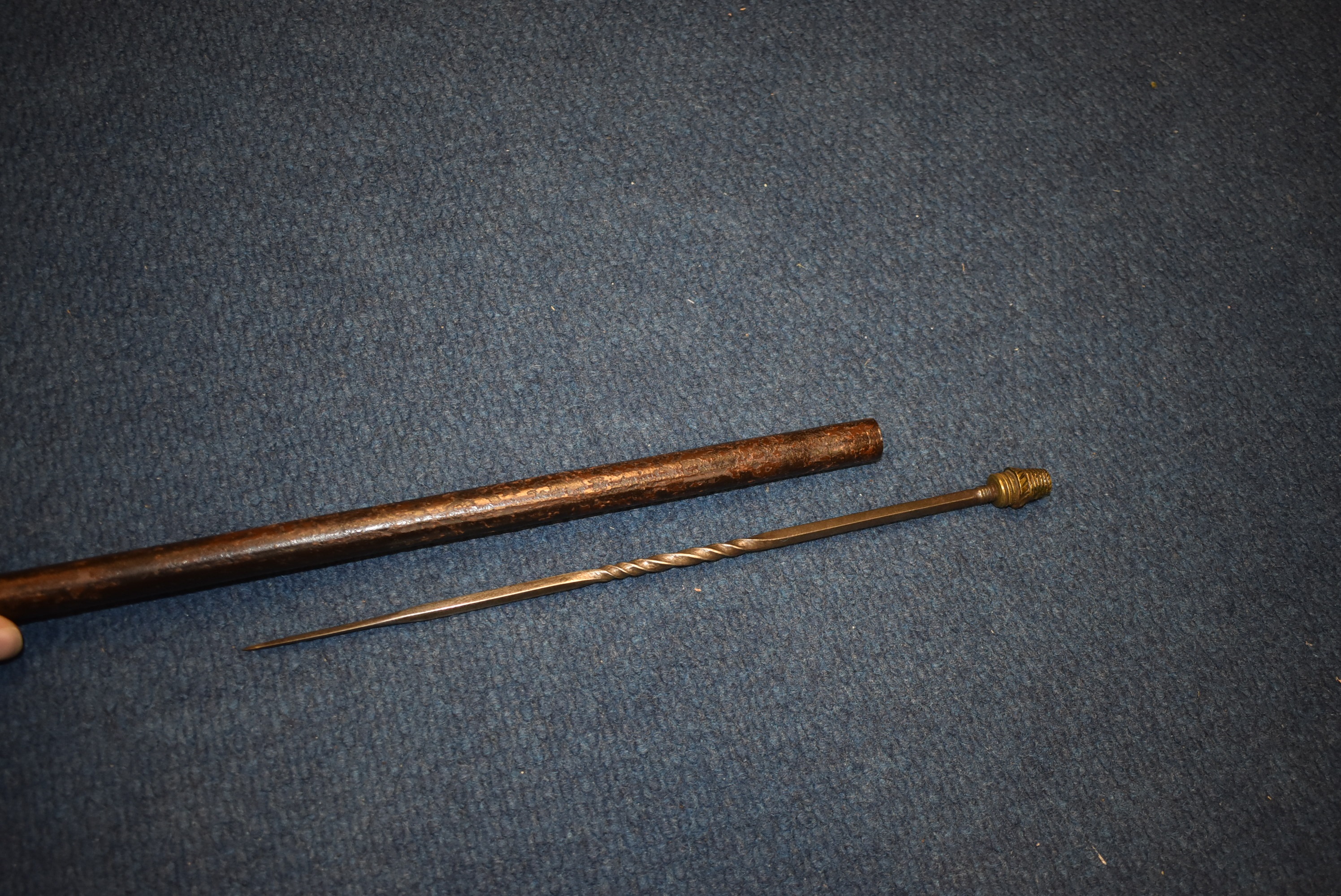Lot 547 - A 25-BORE PERCUSSION WALKING STICK GUN,